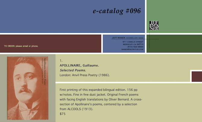 e-catalogs | JEFF MASER, Bookseller
