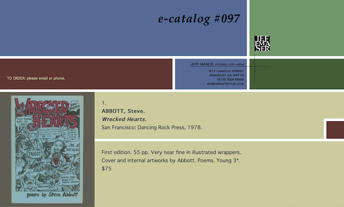 e-catalogs | JEFF MASER, Bookseller