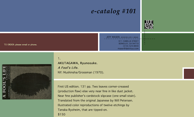 e-catalogs | JEFF MASER, Bookseller